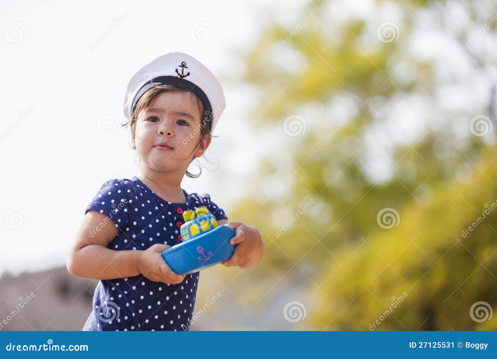 Little Sailor Or Captain Concept. Cartoon Cute Baby Boy In Naval ...