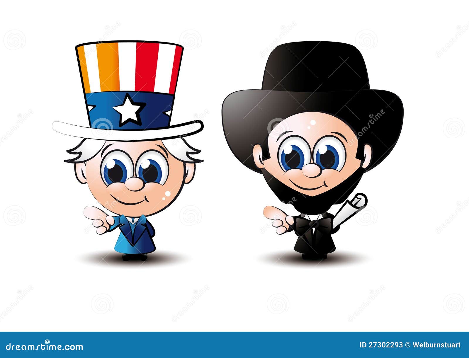 Little sam and abe stock vector. Illustration of graphic - 27302293