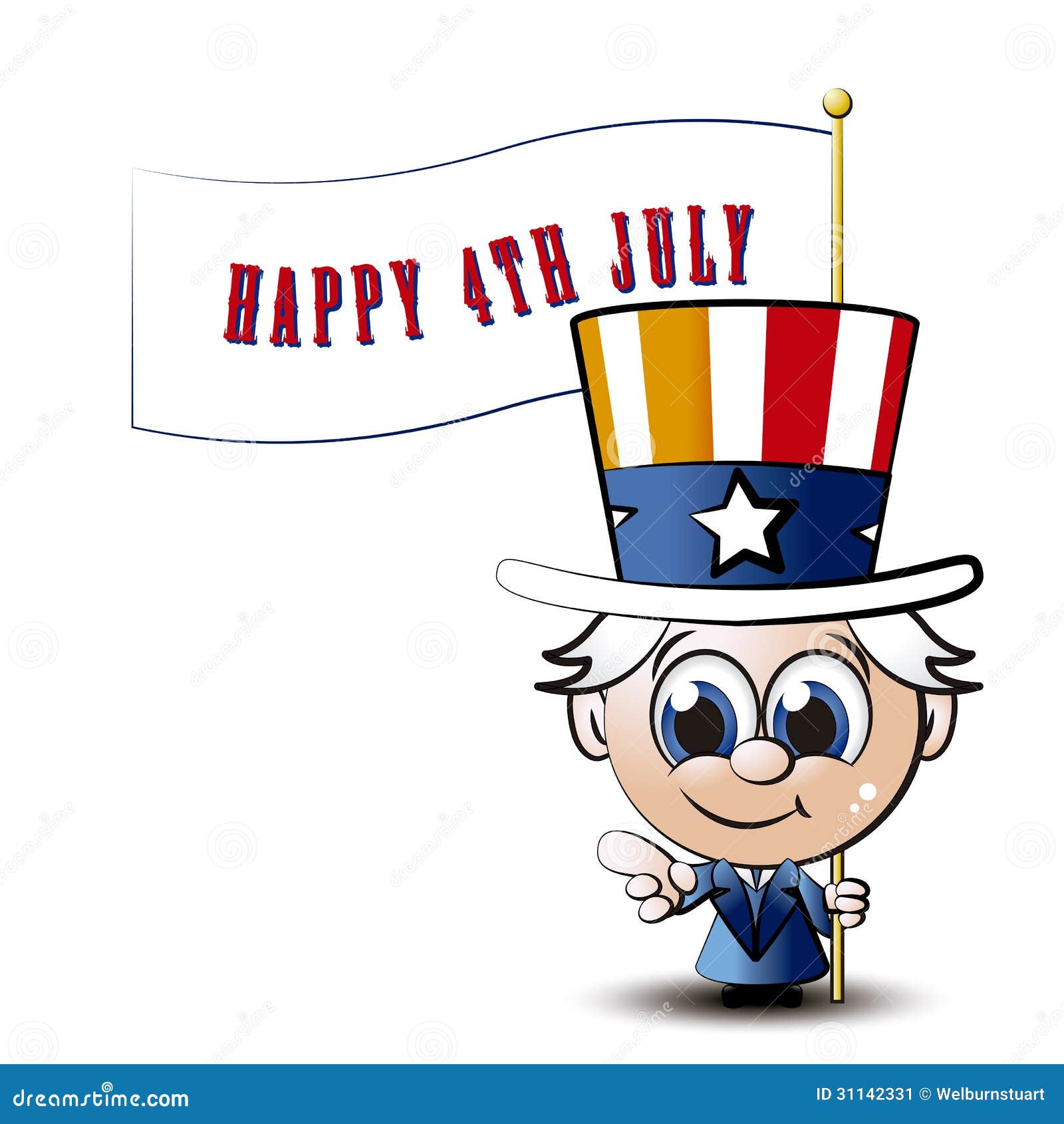 Little Uncle Sam Mascot Design Cartoon Vector | CartoonDealer.com ...