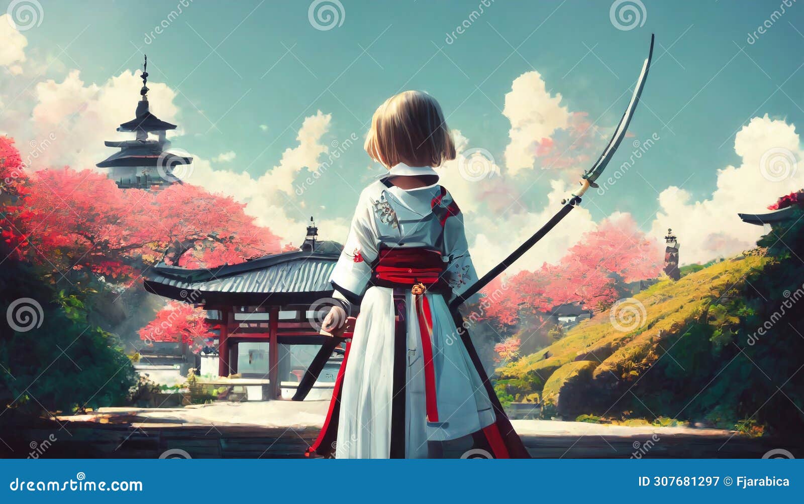 Little samurai warrior stock illustration. Illustration of person ...