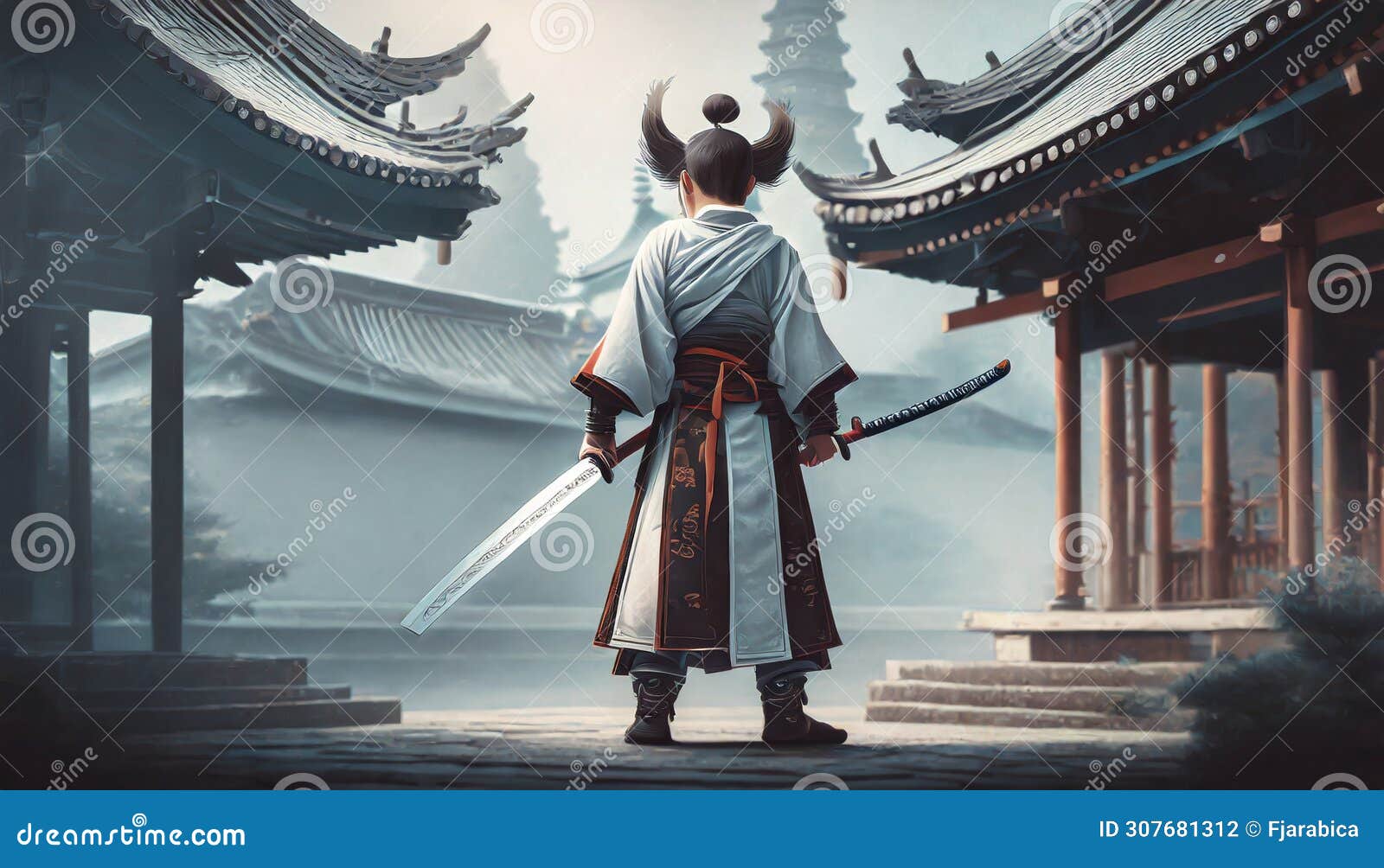 Little samurai warrior stock illustration. Illustration of person ...