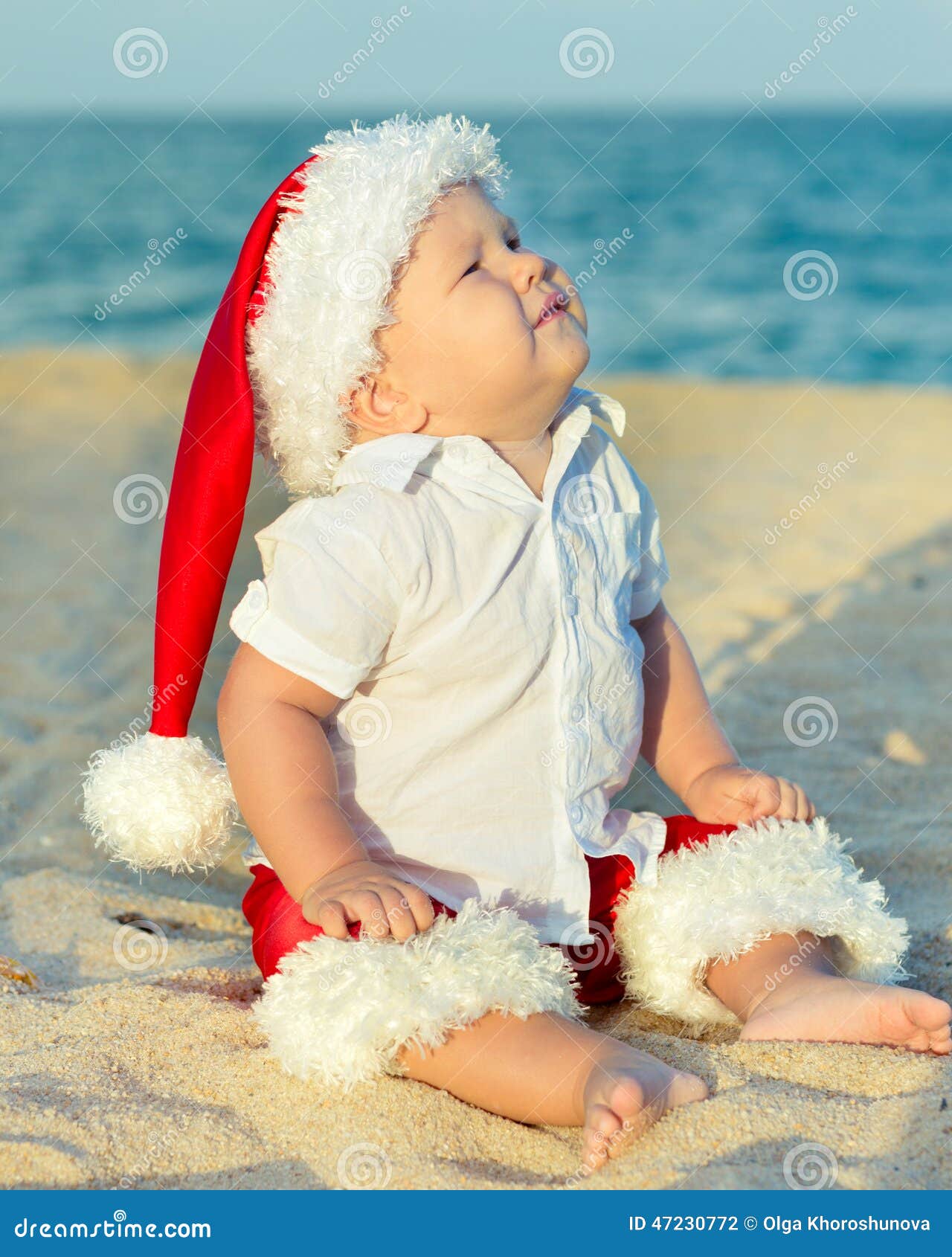 Little Santa stock photo. Image of baby, card, background - 47230772