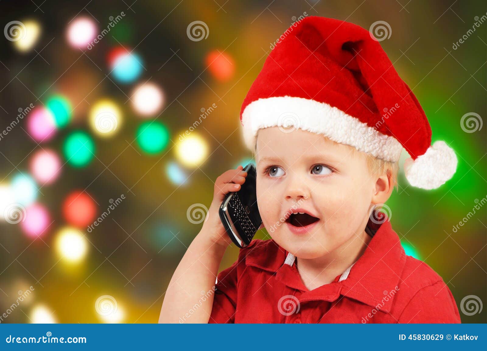 Little Santa boy stock image. Image of communication - 45830629