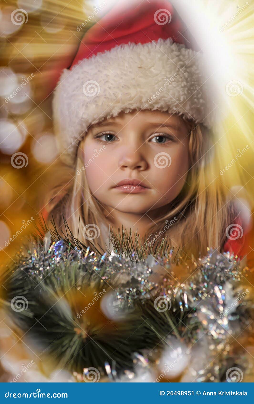 Little santa girl stock image. Image of childhood, cute - 26498951