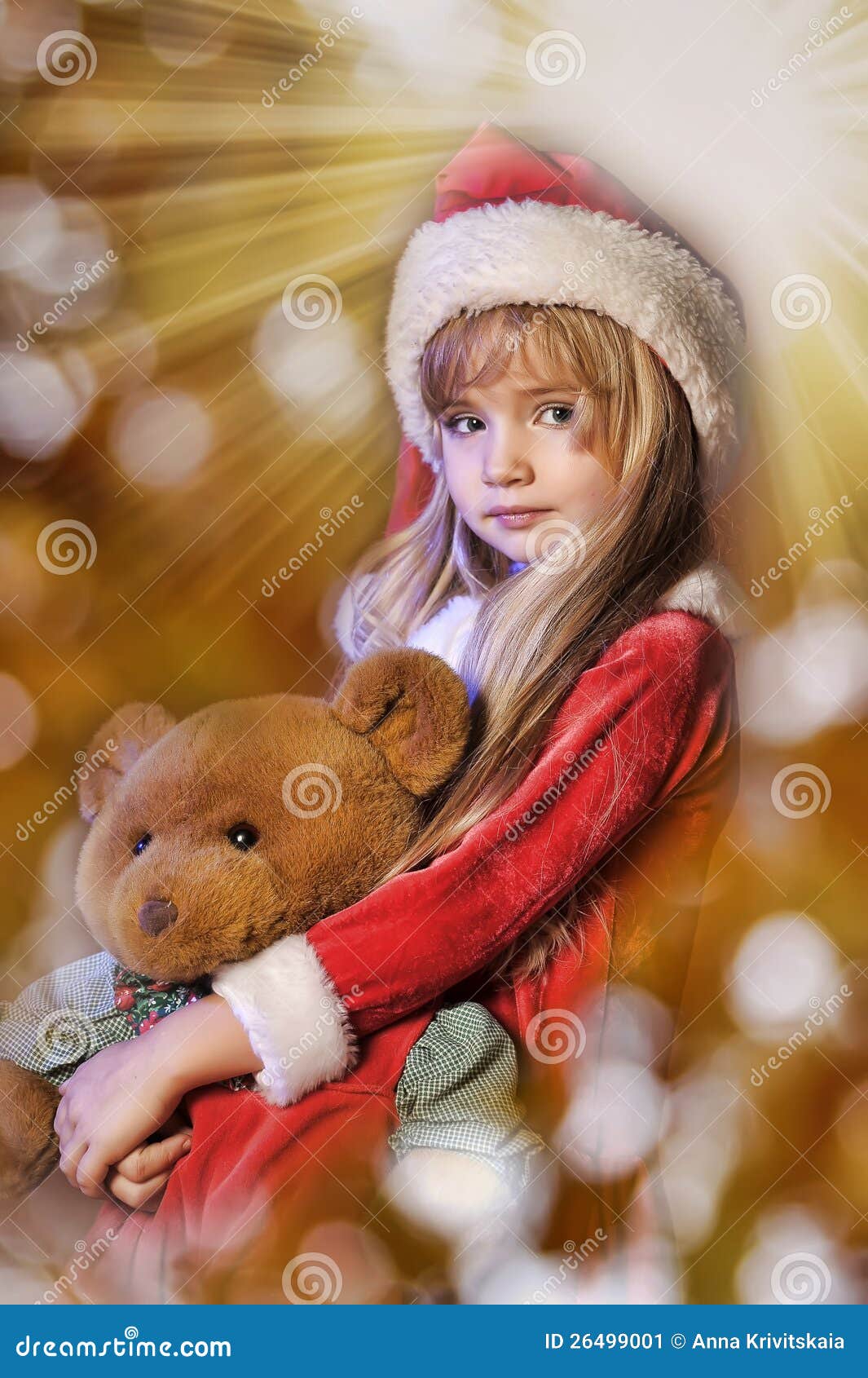 Little santa girl stock image. Image of golden, girl - 26499001
