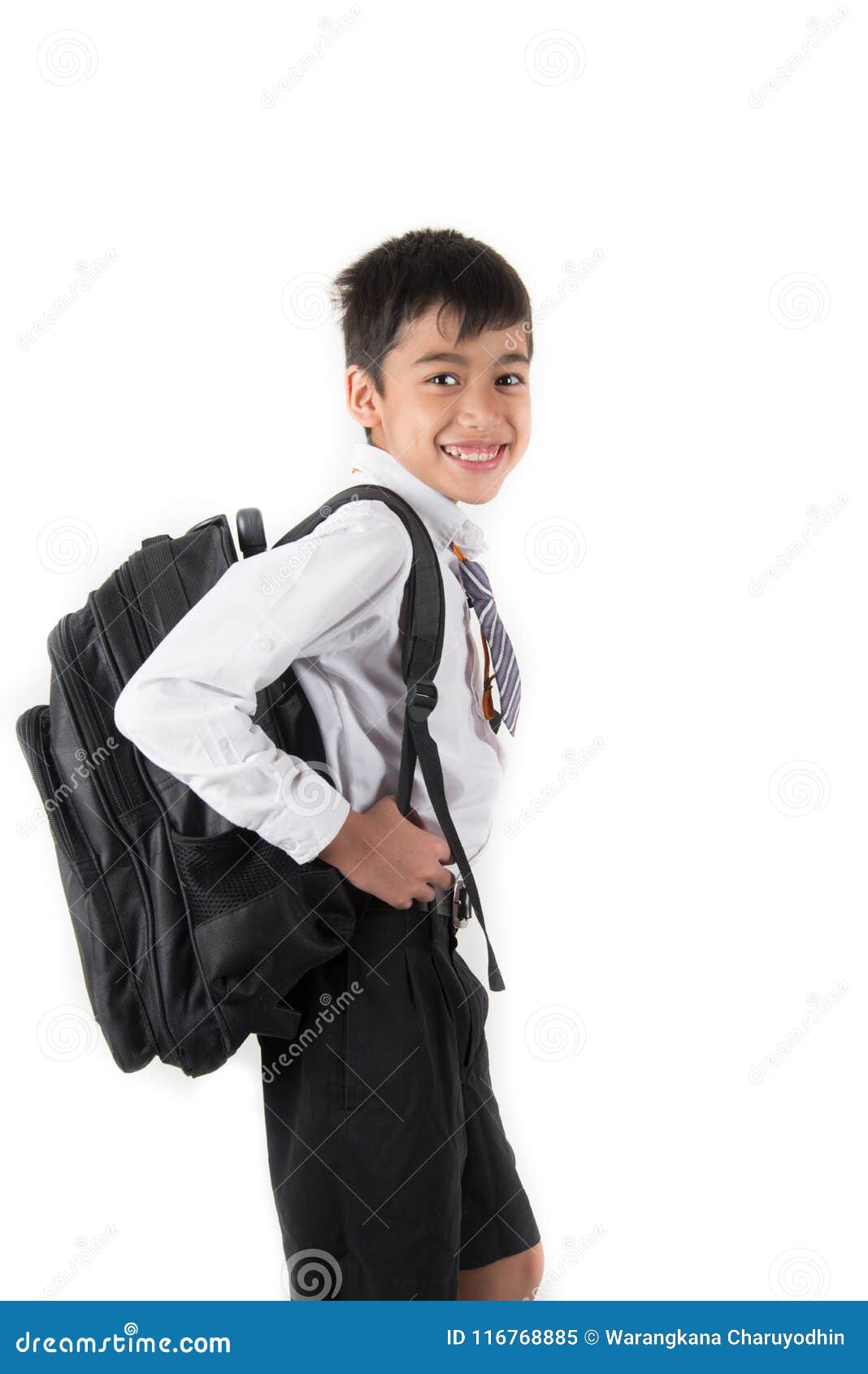 Little School Boy Wearing Student Uniform Ready for First Day Stock ...