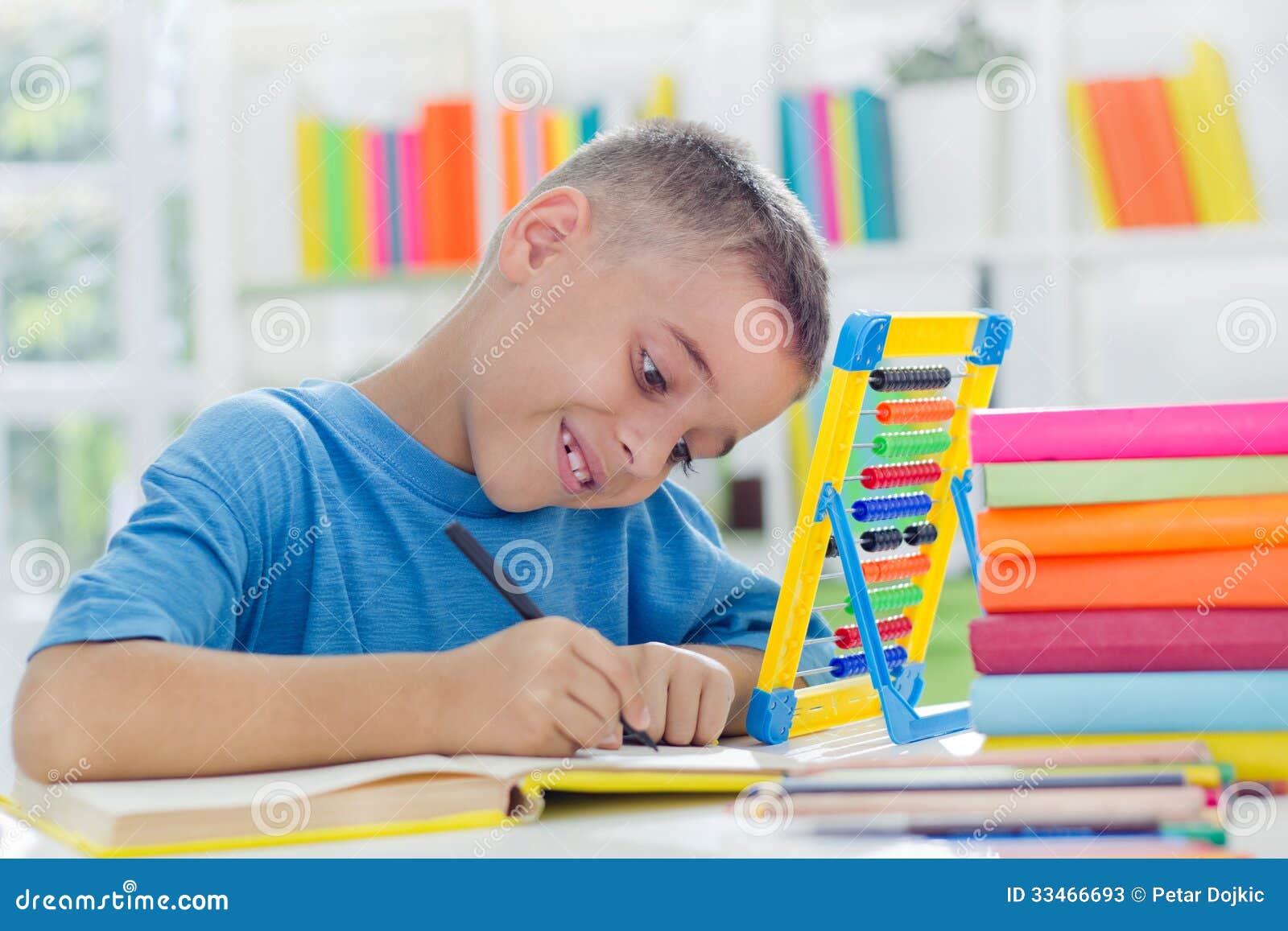 Little schoolboy study stock image. Image of books, book - 33466693