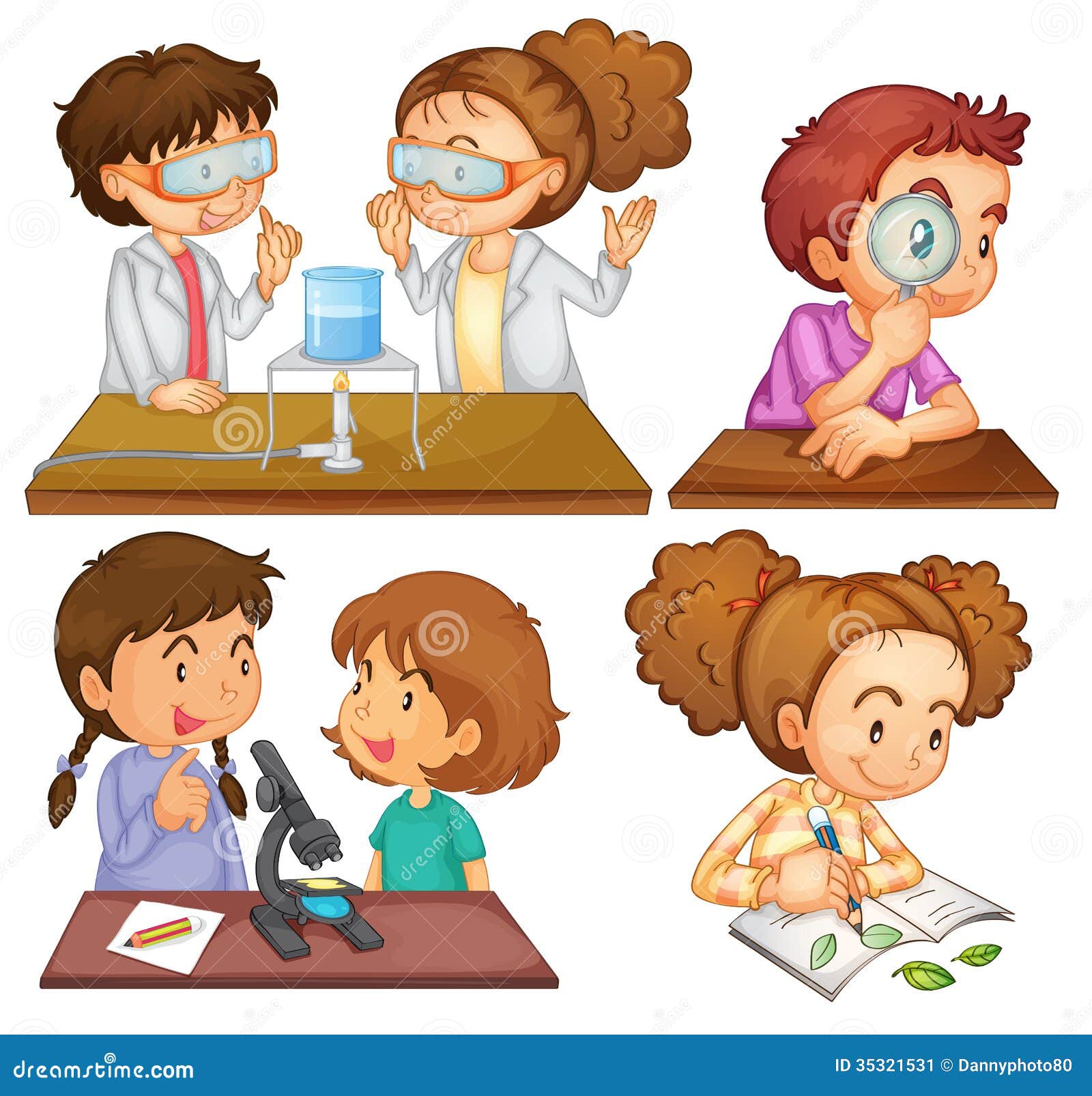 Little scientists stock vector. Illustration of magnify - 35321531