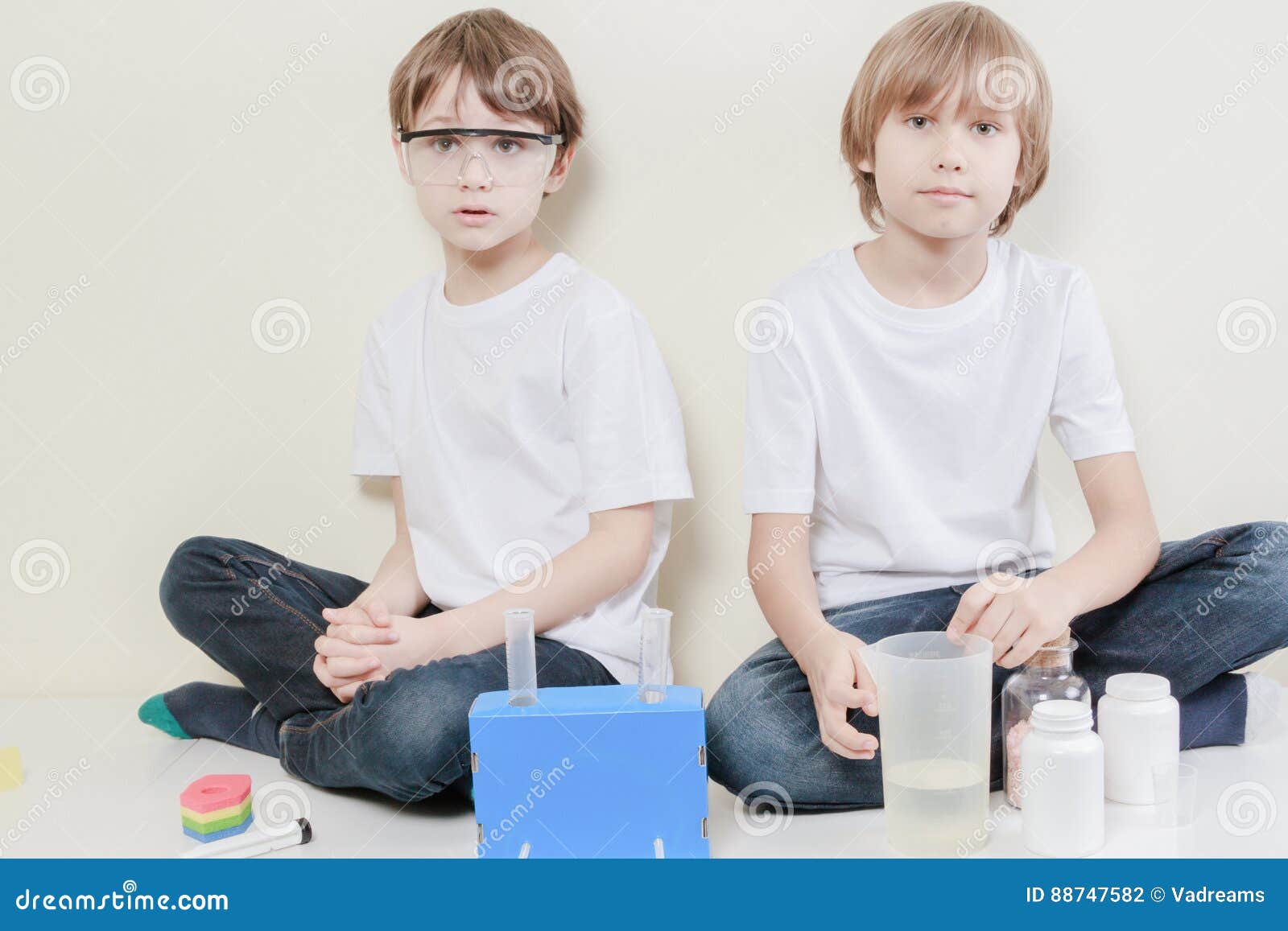 Little Scientists Preparing To Make Science Experiments. Education ...