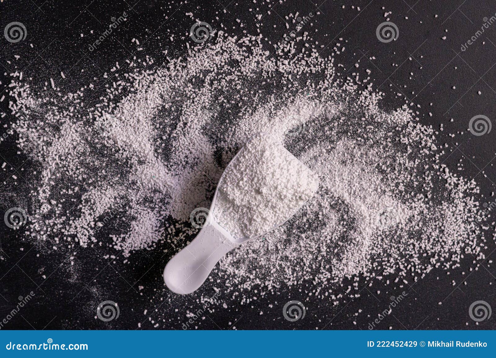 Little Scoop with Washing Powder Detergent on the Black Surface S Stock ...