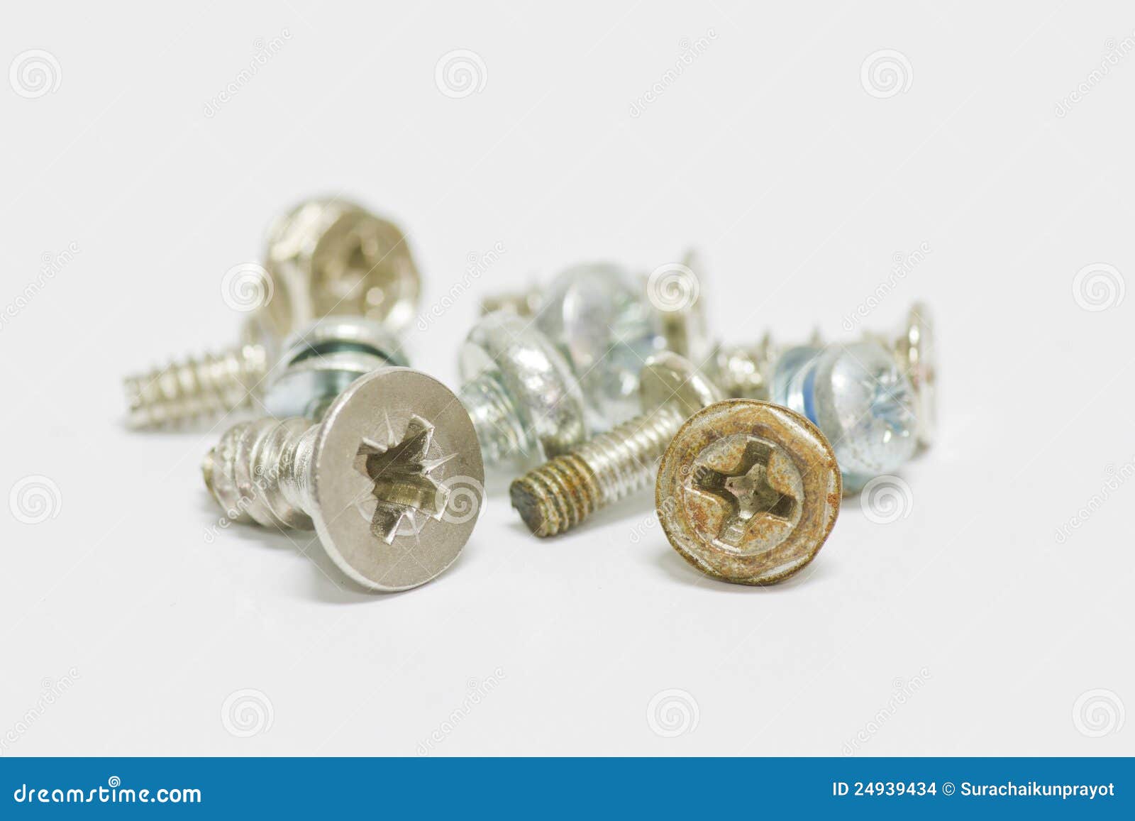 Little Screws On White Background Stock Photo - Image of hardware ...