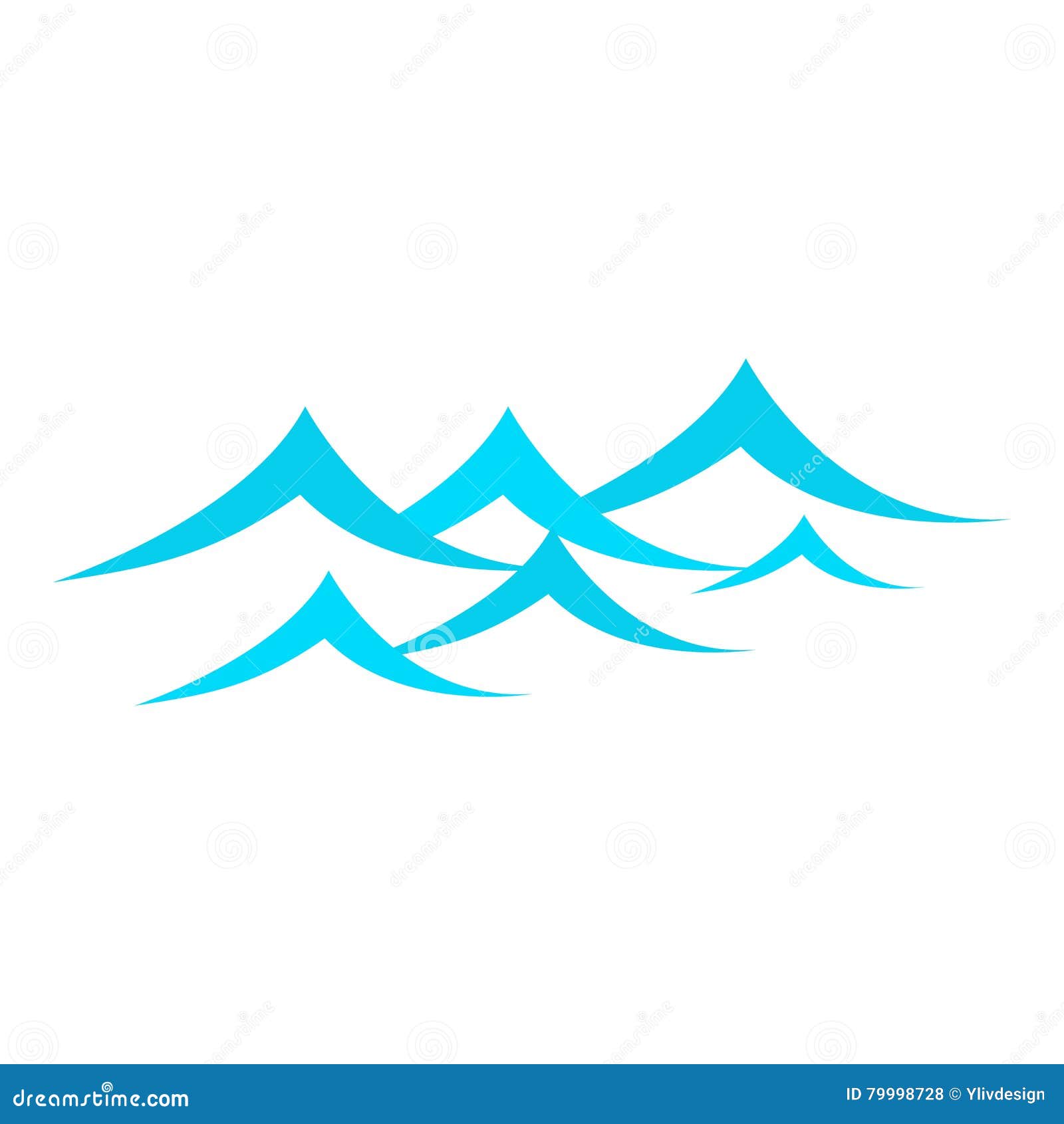 Little Sea Waves Icon, Cartoon Style Stock Vector - Illustration of ...