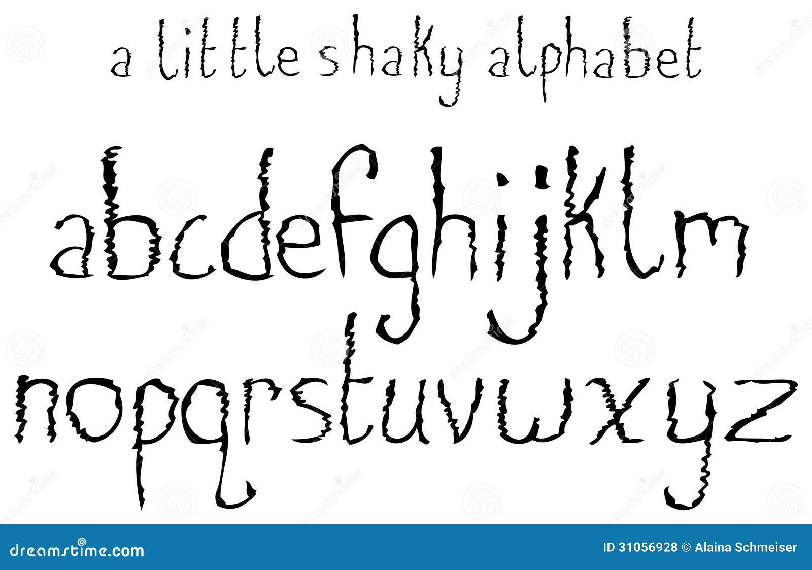 A Little Shaky Alphabet stock vector. Illustration of write - 31056928