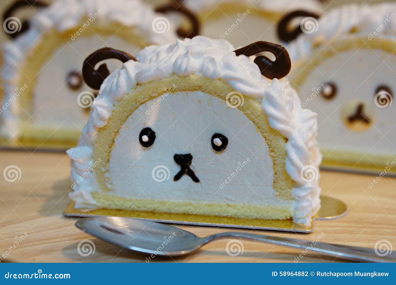 The little sheep cake roll stock photo. Image of gourmet - 58964882