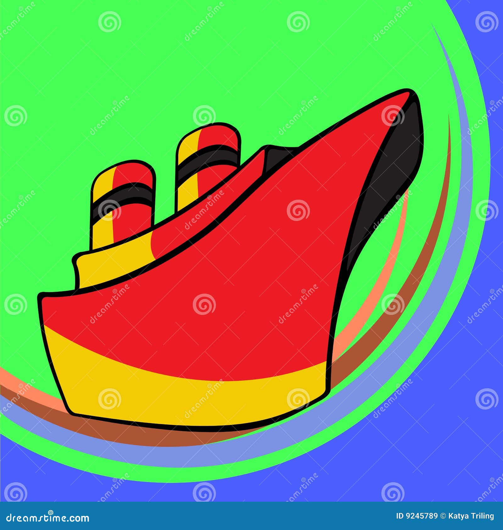 Little Ship, Boat, Flat Style Cartoon Seamless Pattern. Flat Cartoon ...