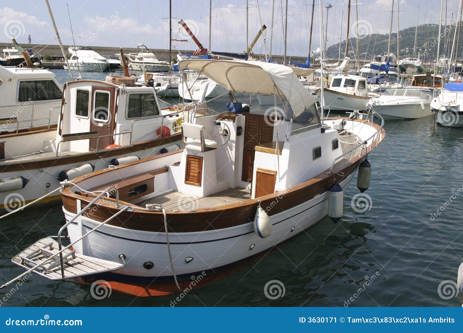 Little ship in harbor stock image. Image of rhodes, sport - 3630171