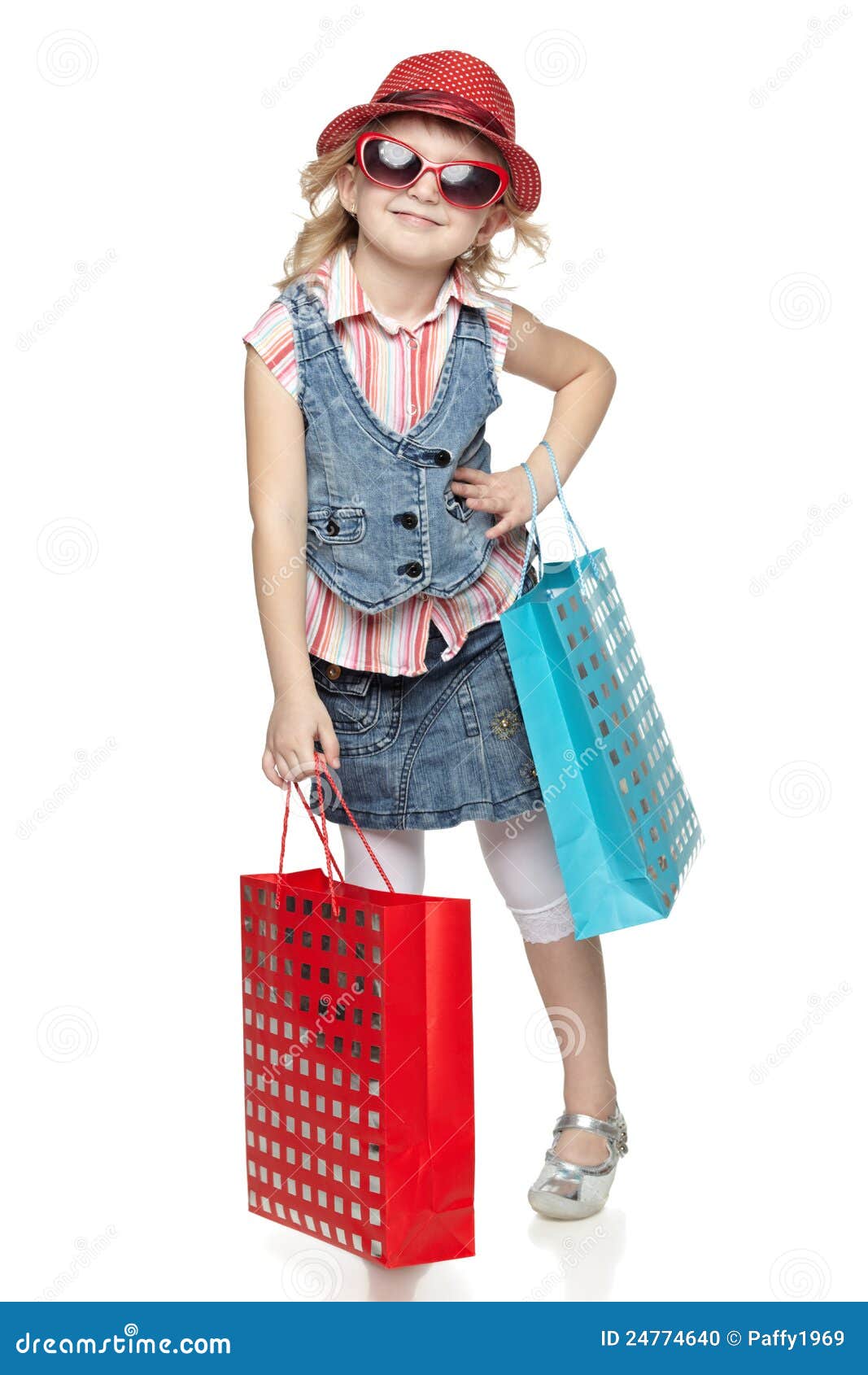 Little shopping girl stock photo. Image of female, fashionable - 24774640