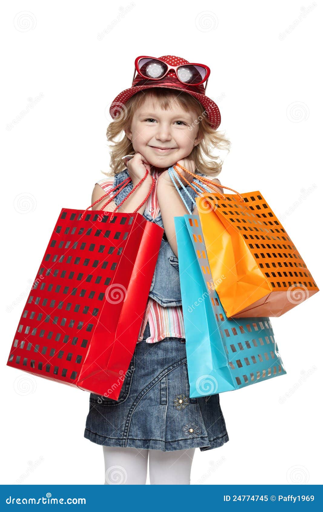 Little shopping girl stock image. Image of female, consumption - 24774745