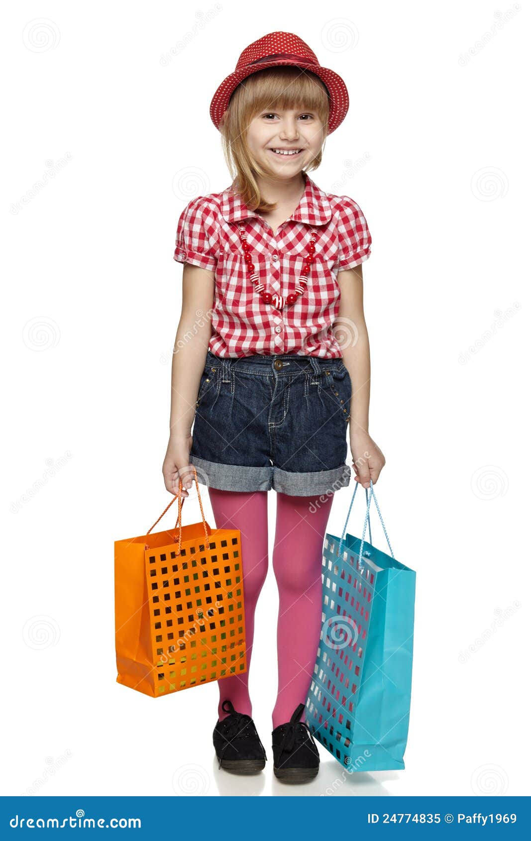 Little shopping girl stock image. Image of childhood - 24774835