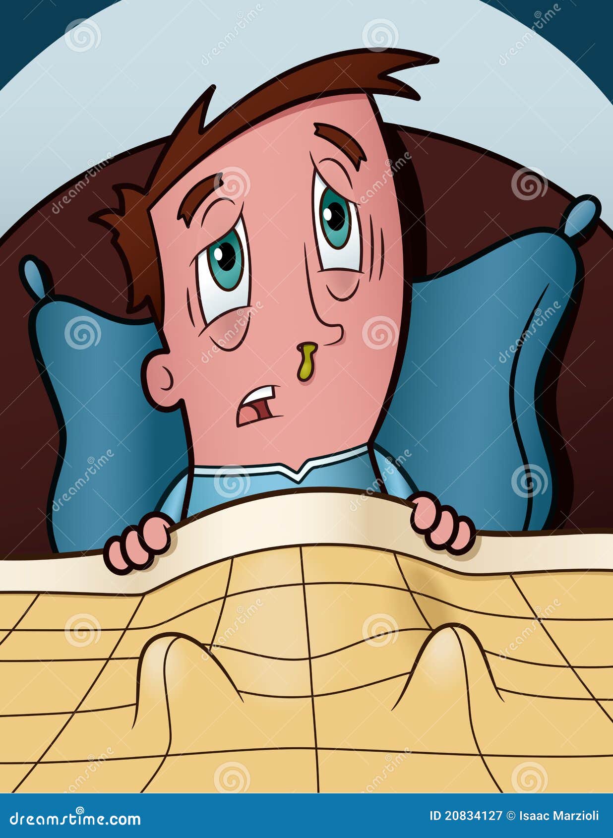 Little Sick Girl With Skin Rash Isolated On White Vector Illustration ...