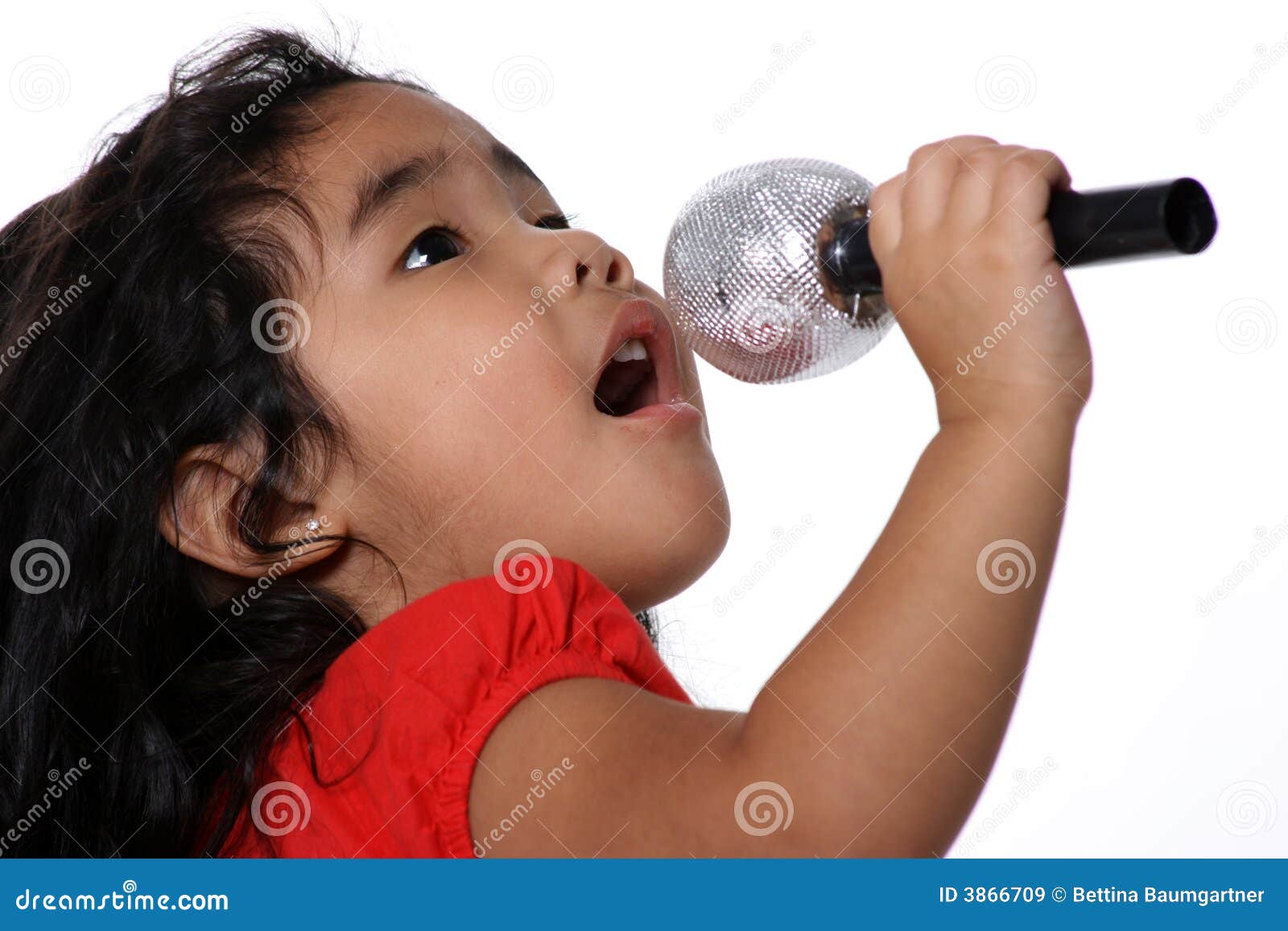 Little singer stock image. Image of play, innocent, dress - 3866709