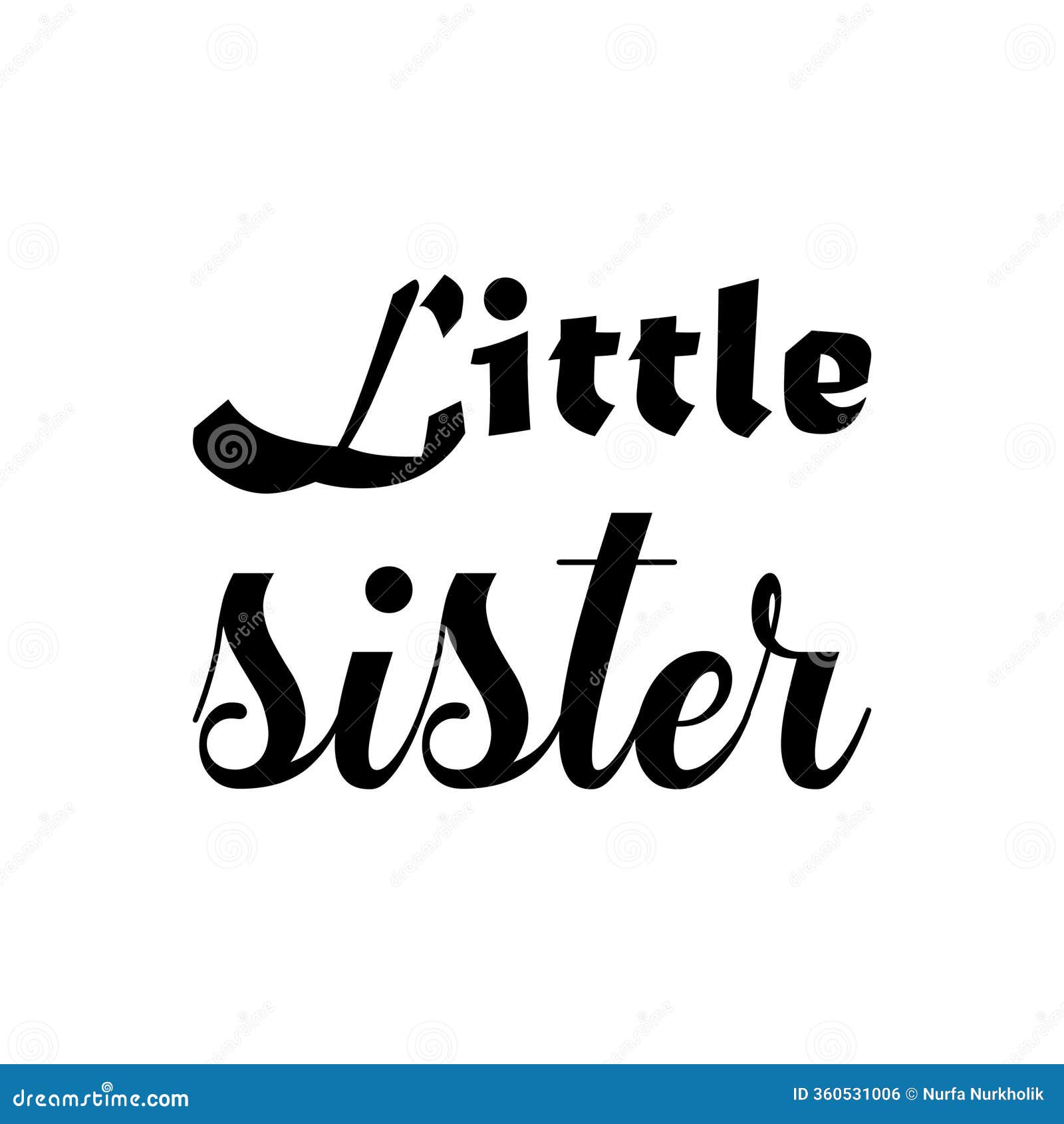 Little Sister - Handlettering Calligraphy With Hearts And Stars Doodles ...