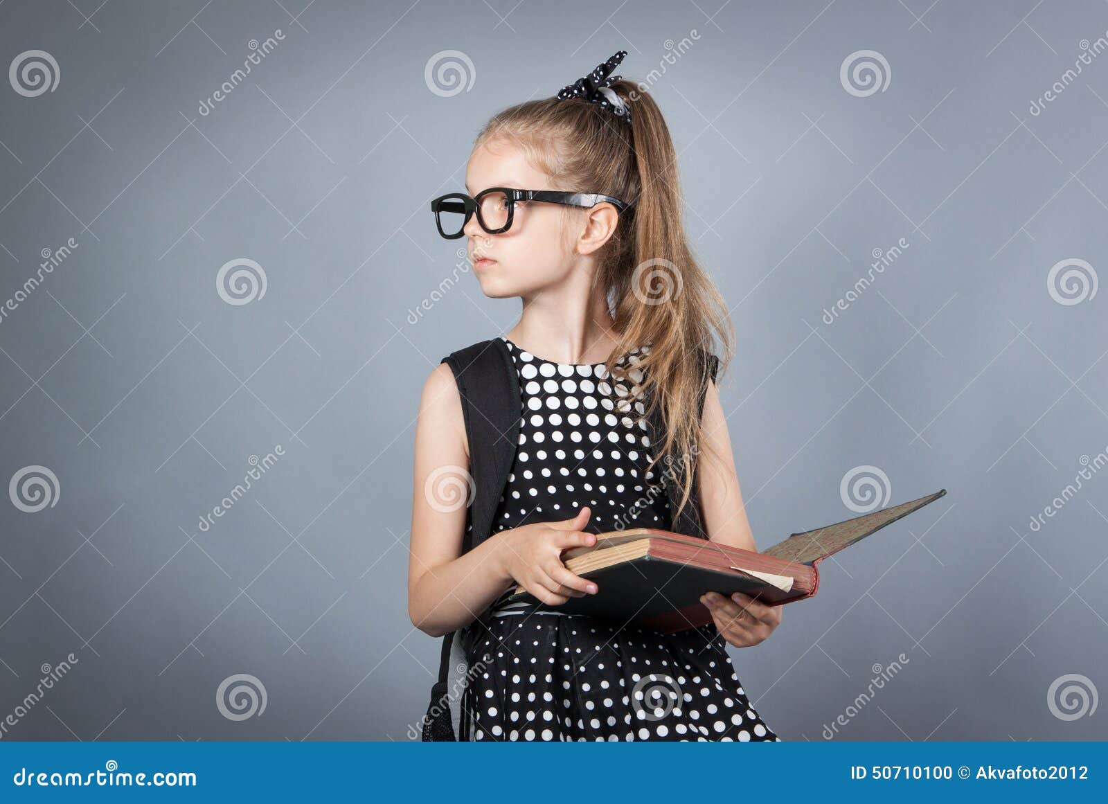 Little Smart Girl Reading a Book Stock Photo - Image of children ...