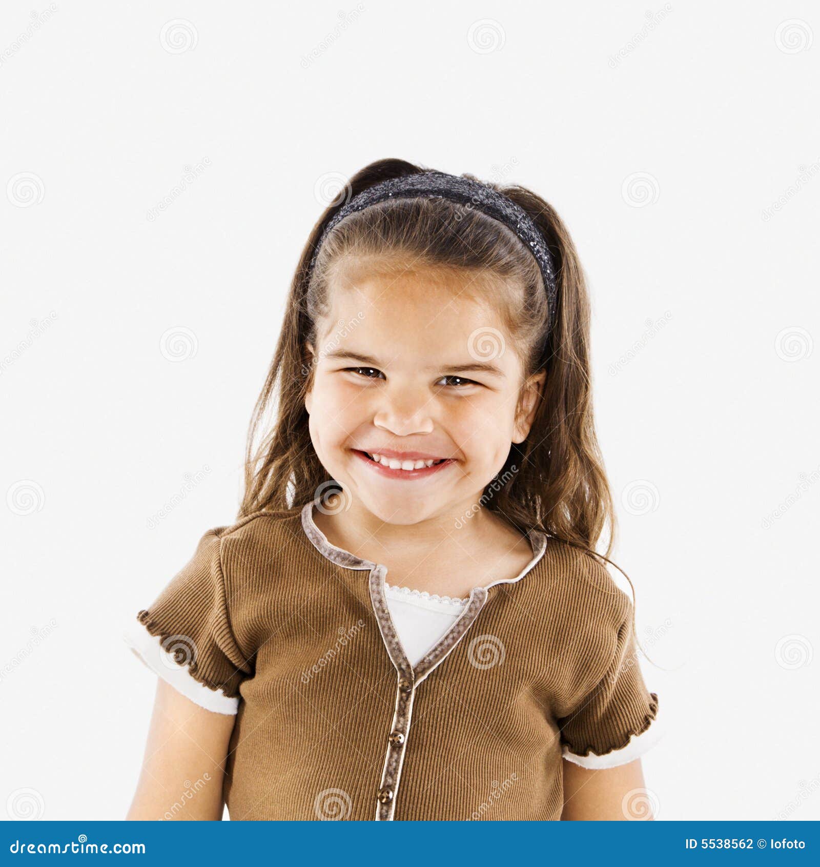 Little Smiling Hispanic Girl. Stock Photo - Image of smiling, studio ...