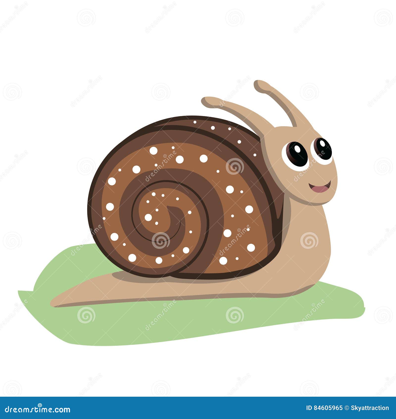 Little Snail Vector Illustration Stock Vector - Illustration of brown ...