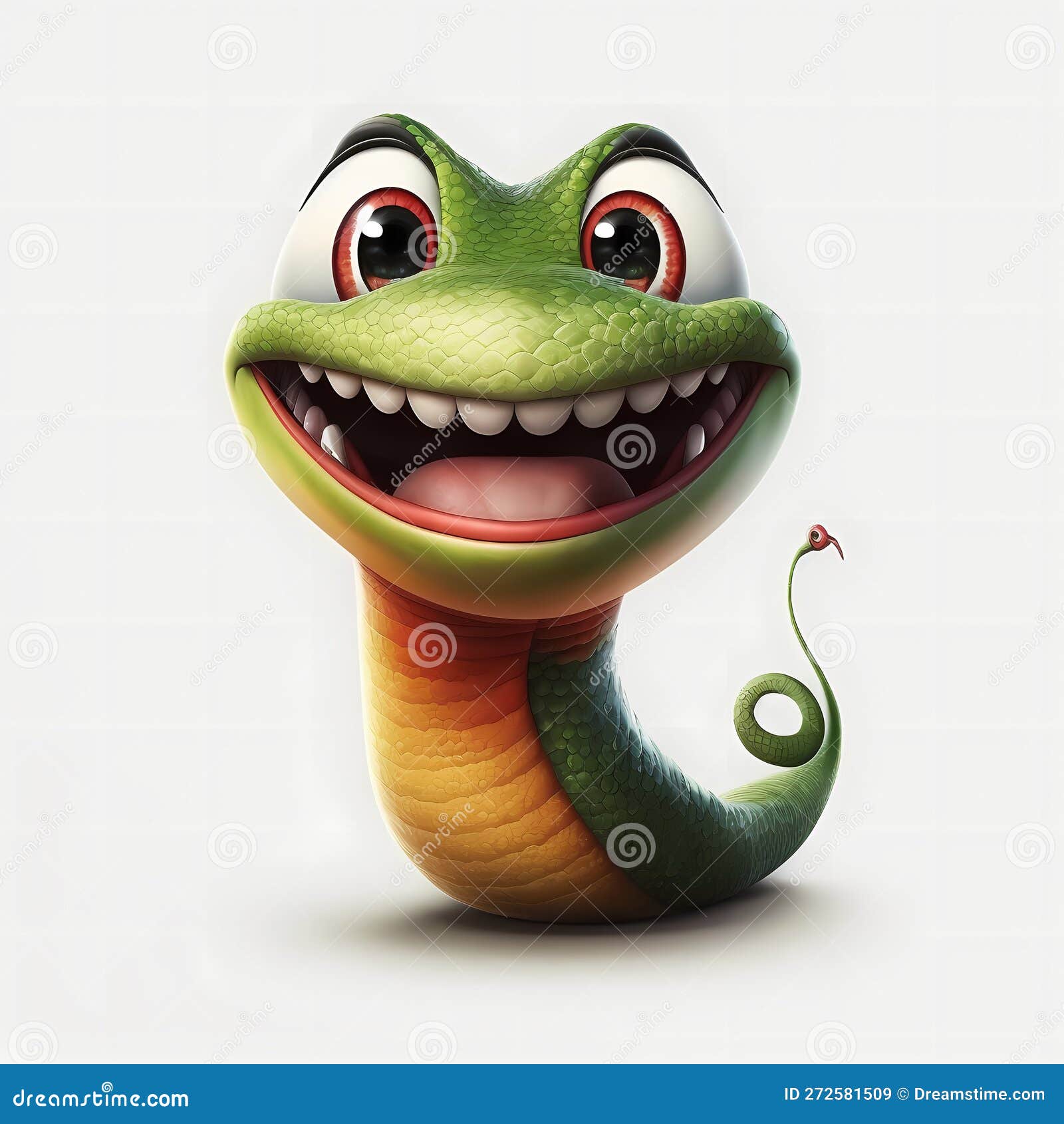 Little Snake Cartoon. Generative AI Stock Illustration - Illustration ...