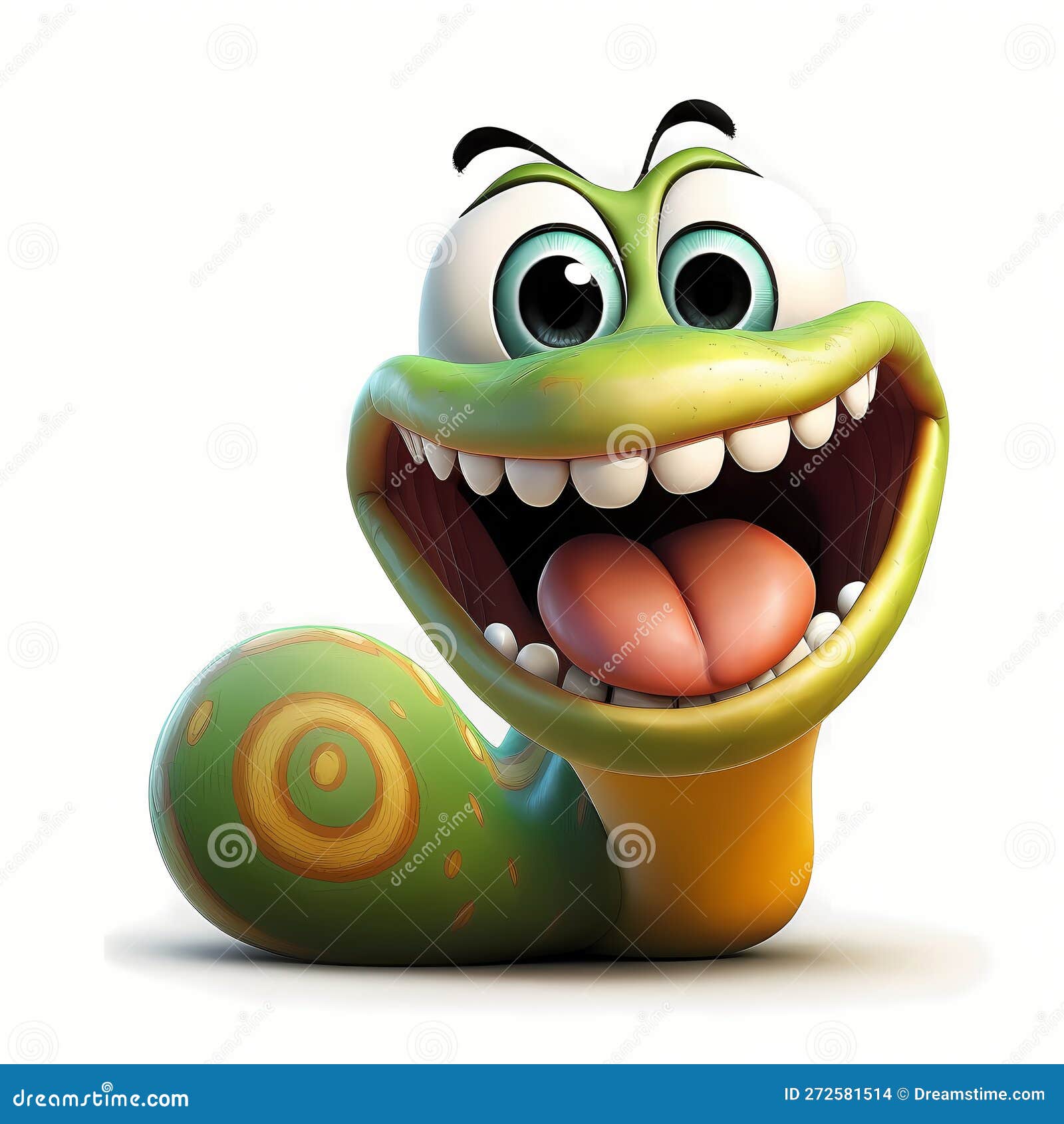 Little Snake Cartoon. Generative AI Stock Illustration - Illustration ...