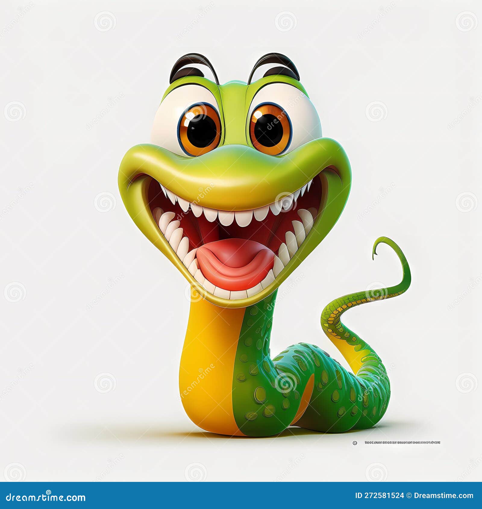 Little Snake Cartoon. Generative AI Stock Illustration - Illustration ...