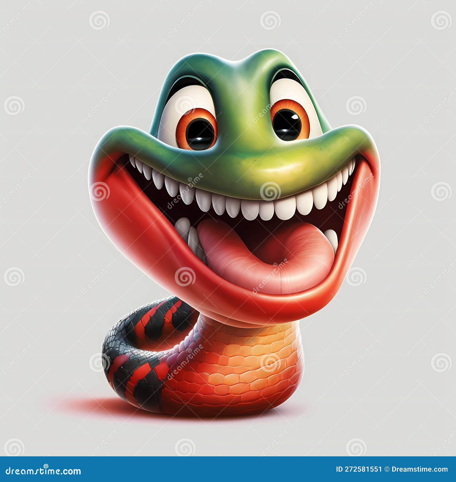 Little Snake Cartoon. Generative AI Stock Illustration - Illustration ...