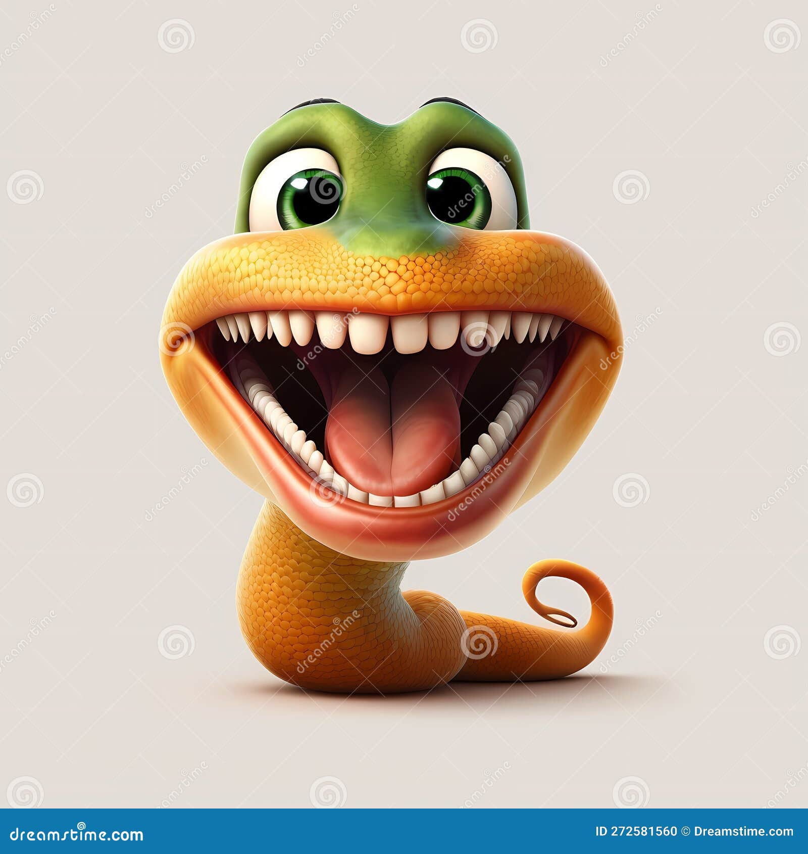 Little Snake Cartoon. Generative AI Stock Illustration - Illustration ...