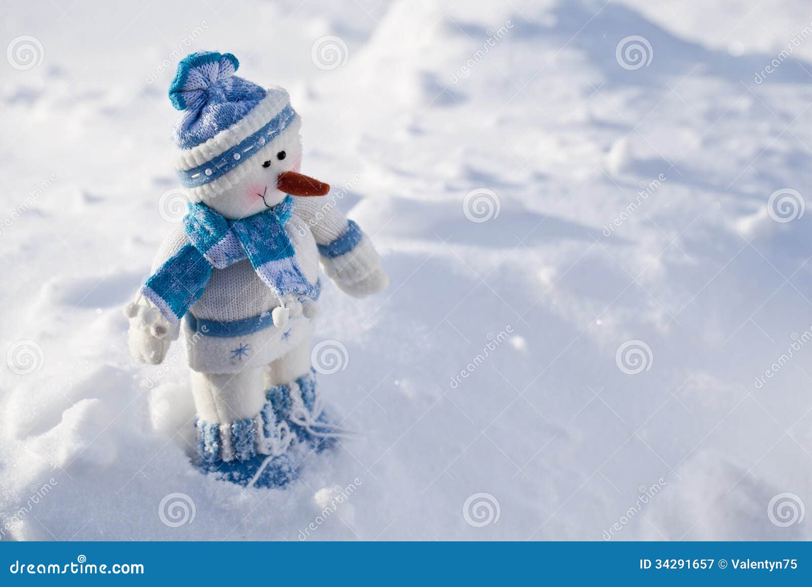 Little Snowman with Carrot Nose. Stock Image - Image of attribute ...