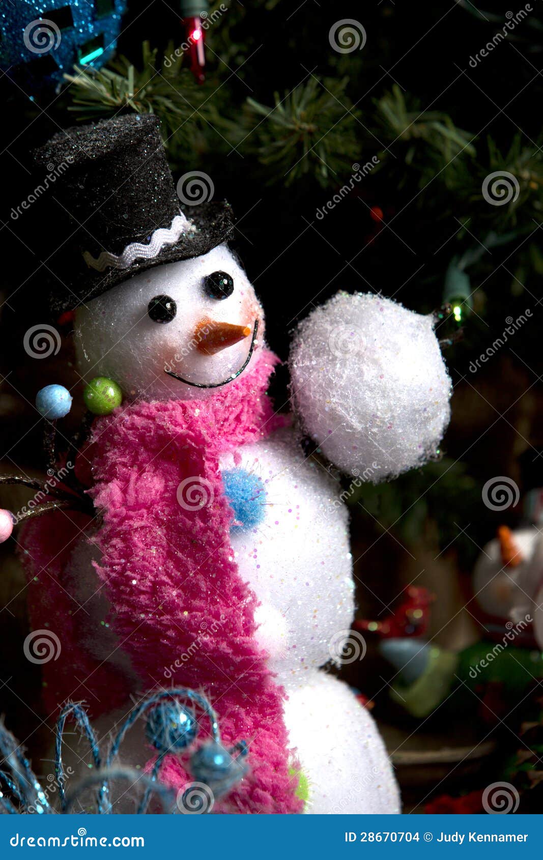 Little Snowman with Snowball Stock Photo - Image of greeting, vertical ...