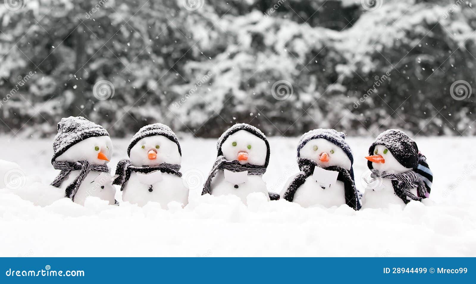 Little snowmen in a group stock image. Image of huddle - 28944499