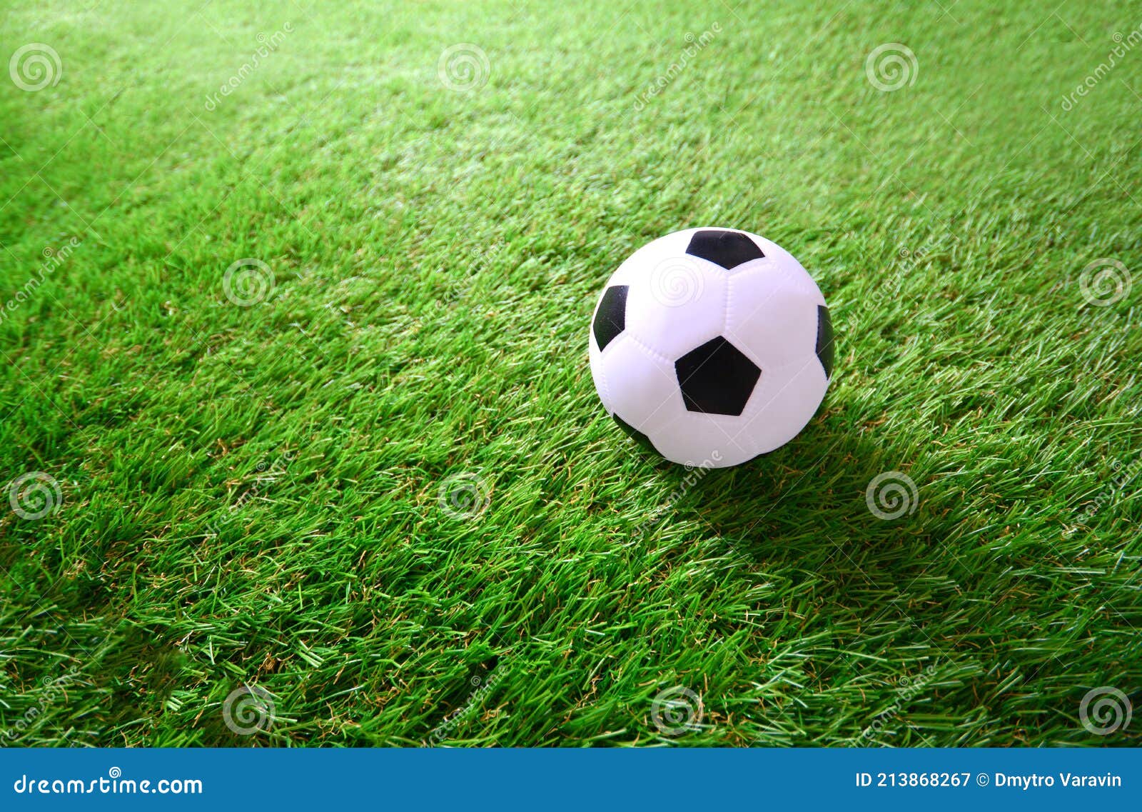 Little Soccer Ball on the Artificial Turf Mat Stock Image - Image of ...