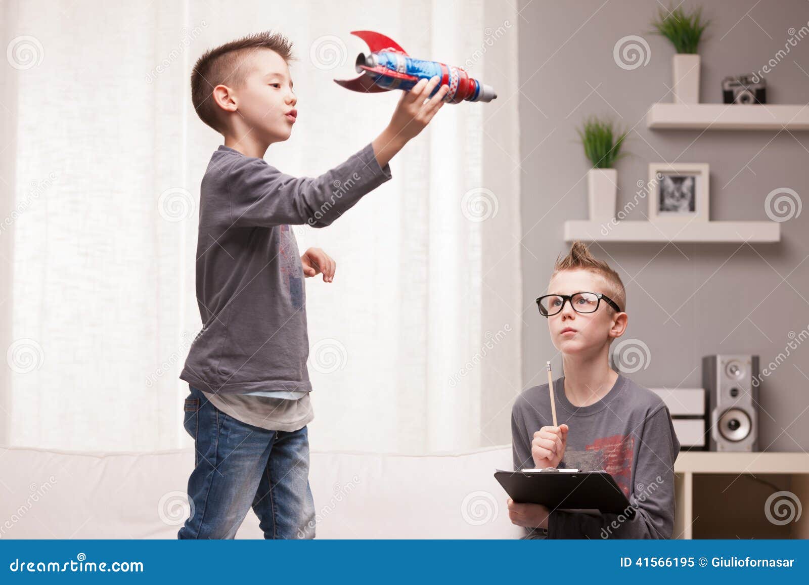 Little Space Rocket Scientists Experiments Stock Image - Image of ...