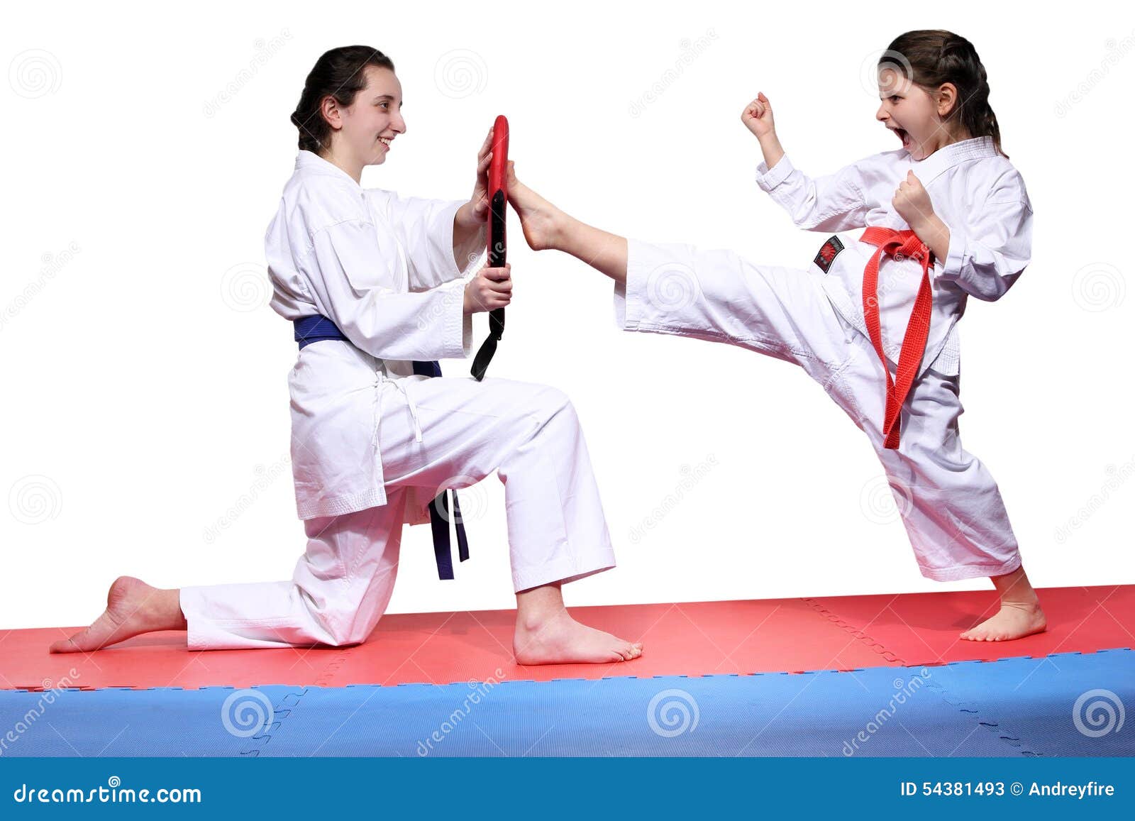 Little Sportswoman is the Training Kick Forward on the Simulator Stock ...