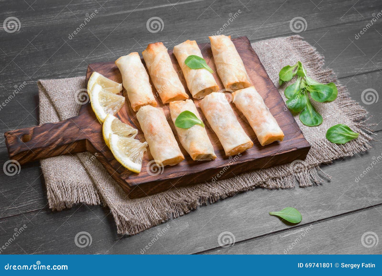 Little spring rolls stock image. Image of asian, dinner - 69741801