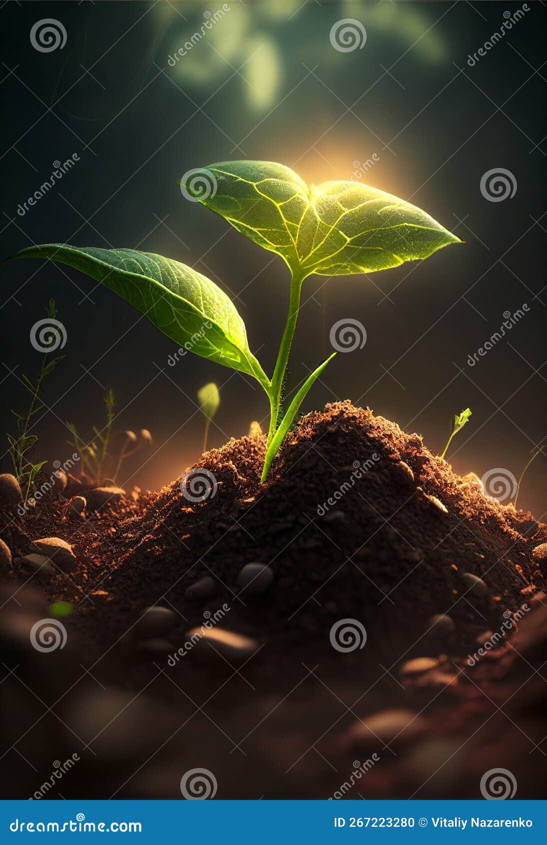 Little Sprout in the Sun. AI Generated. Stock Illustration ...