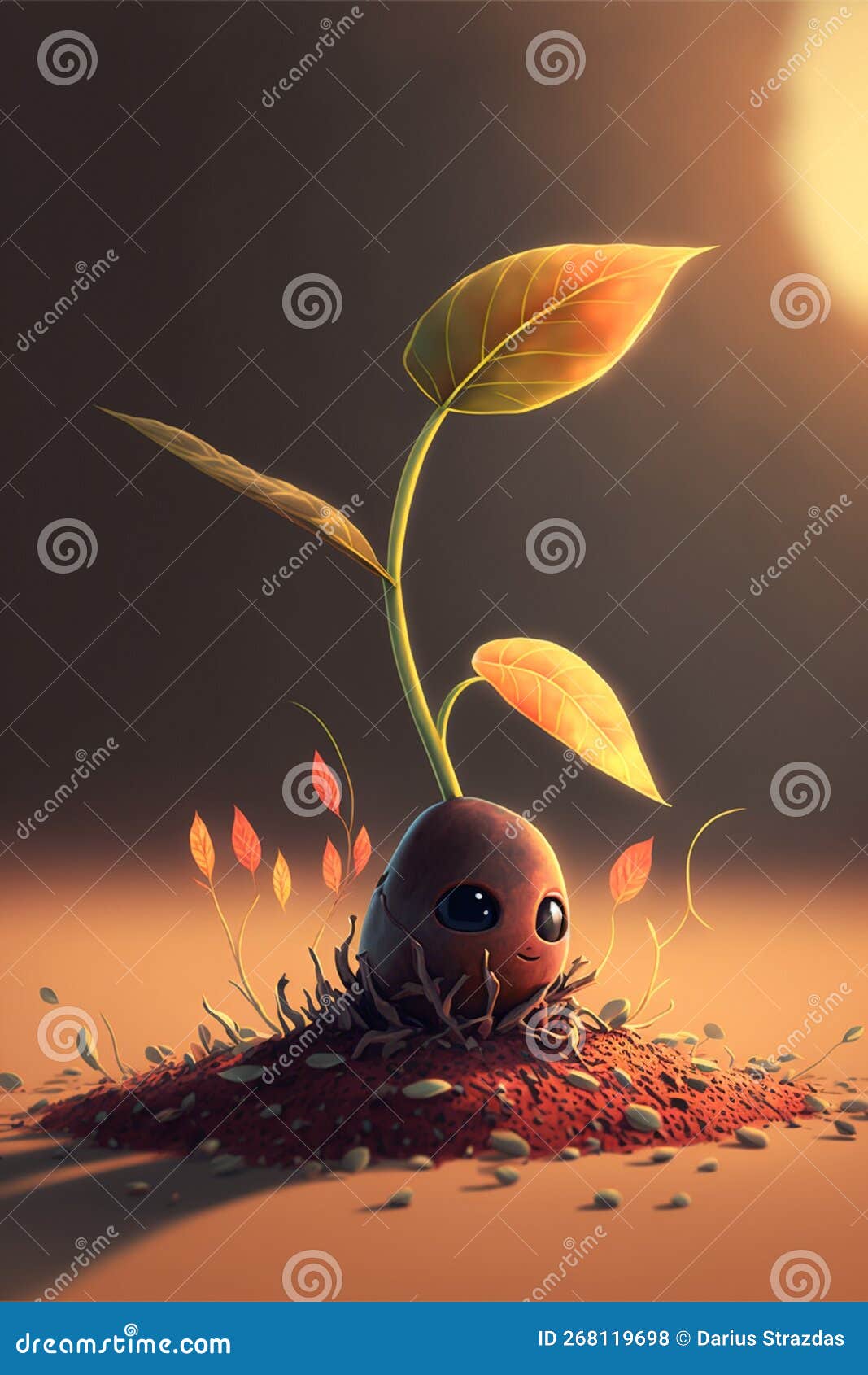 Little sprout in the sun stock illustration. Illustration of ...