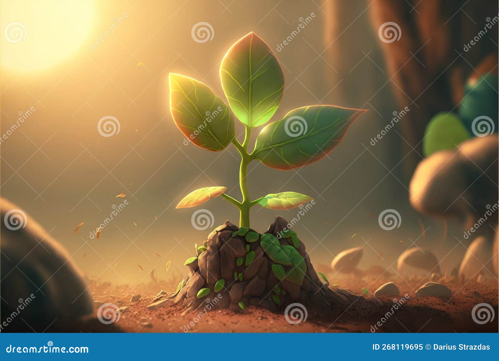Little sprout in the sun stock illustration. Illustration of young ...