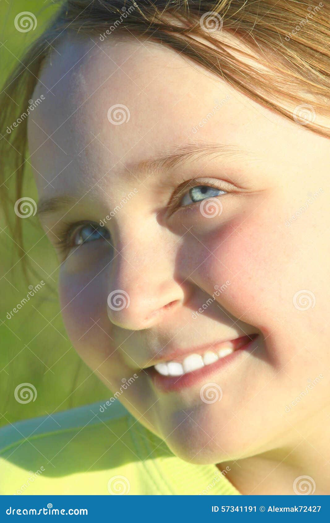 Little Squinting Girl with Nice Face Stock Image - Image of nice, peace ...