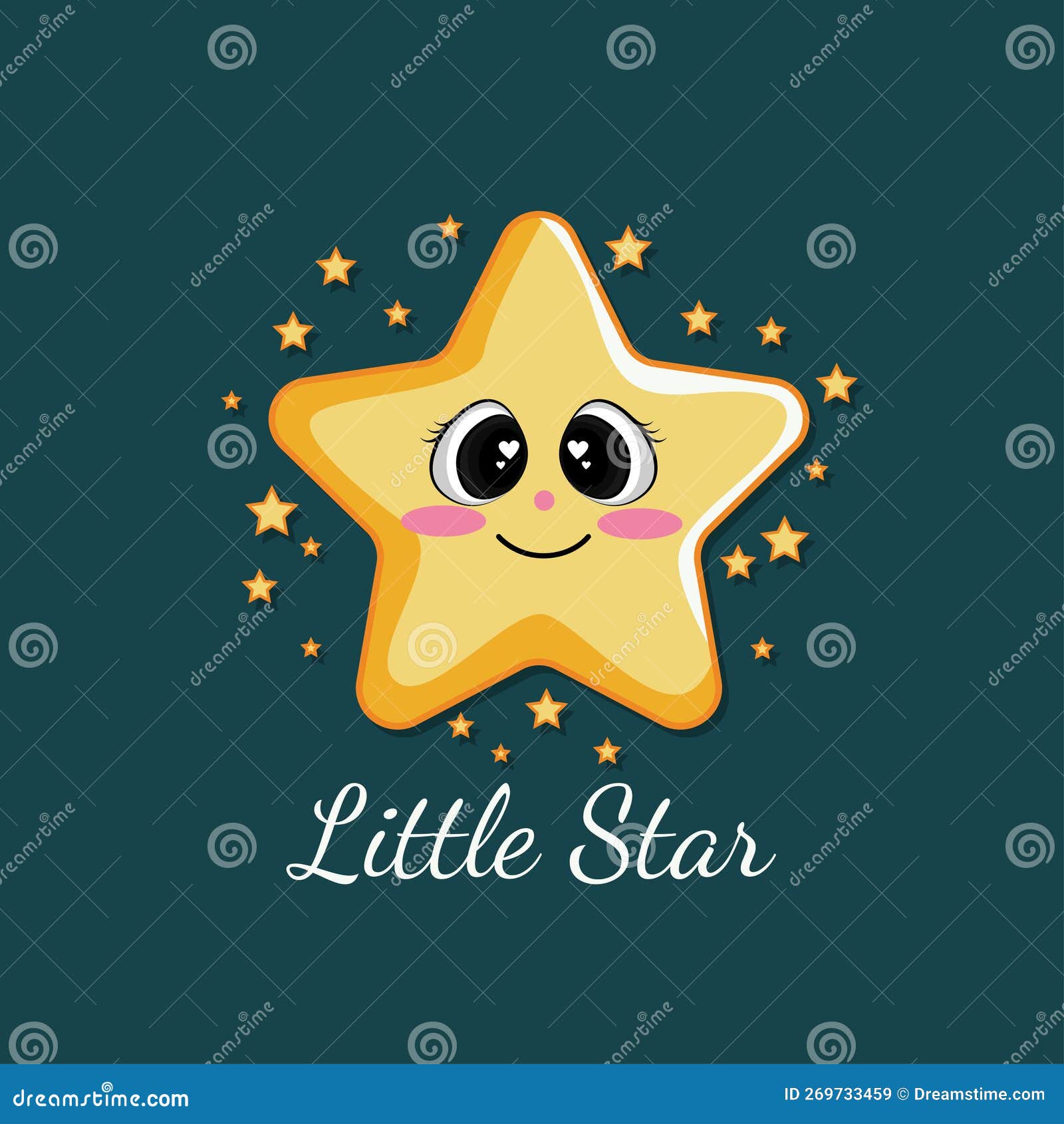 Little Star Lettering and the Starry Sky. Vector Illustration Stock ...