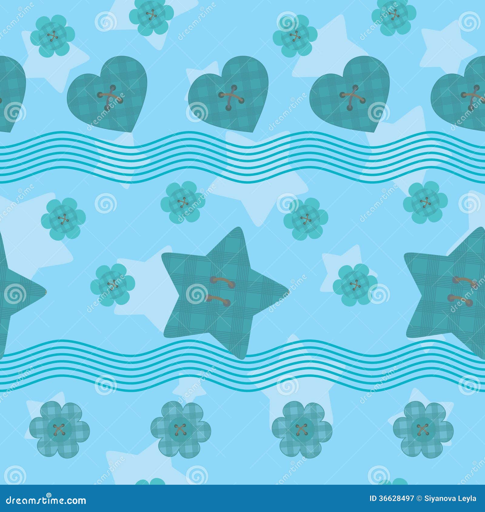 Little Stars Buttons Seamless Pattern Stock Vector - Illustration of ...