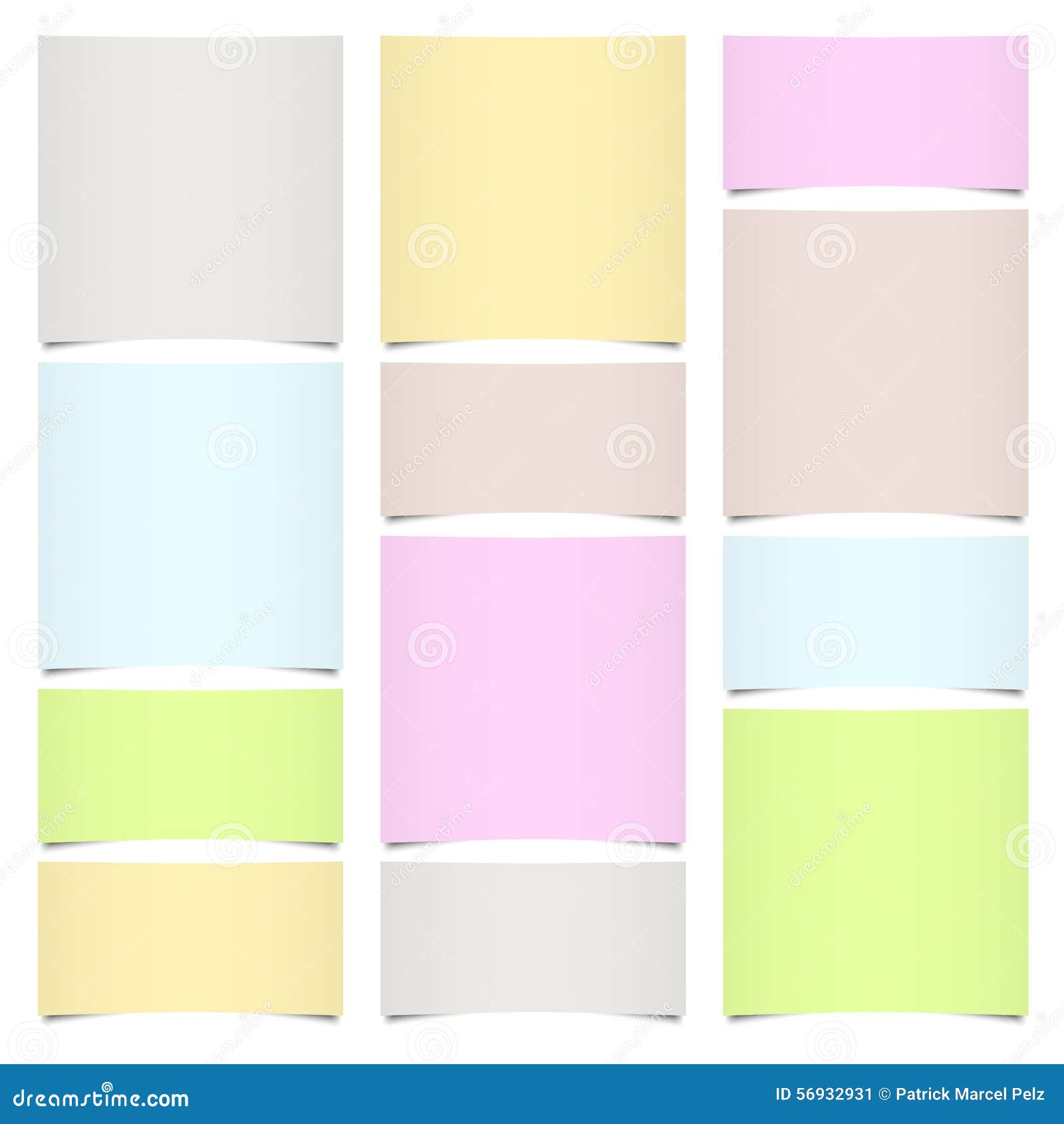 Little Sticky Paper Different Colors Stock Vector - Illustration of ...