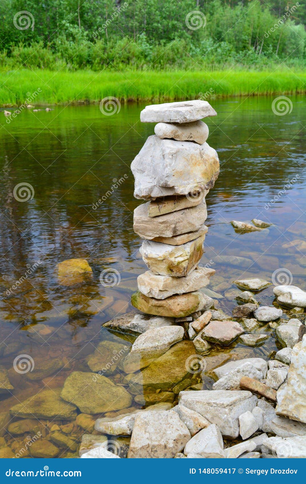 Little stone tower stock image. Image of beach, stone - 148059417
