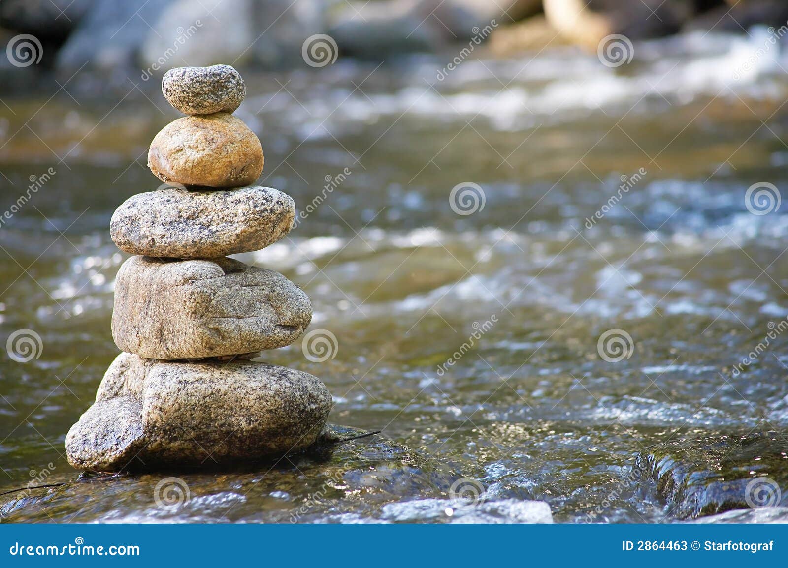Little Stream with Many Stones Stock Image - Image of protection ...